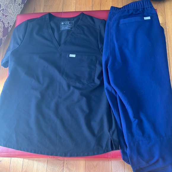 Figs | Pants | Mens Fig Set Black Top And Navy Blue Bottoms | Poshmark